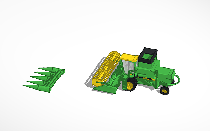 3D design custom 1978 John Deere 4400 combine - Tinkercad