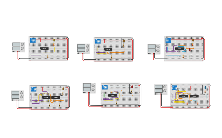 Circuit design 6 Logic Gates | Tinkercad
