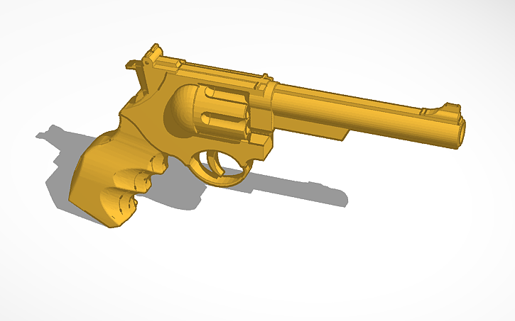 3D design gold revolver | Tinkercad