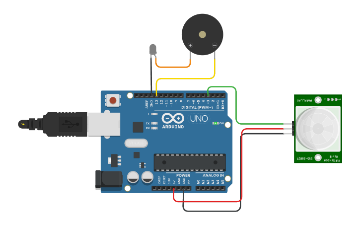 Circuit Design Pir Sensor And Buzzer Circuit With Arduino Tinkercad 9505