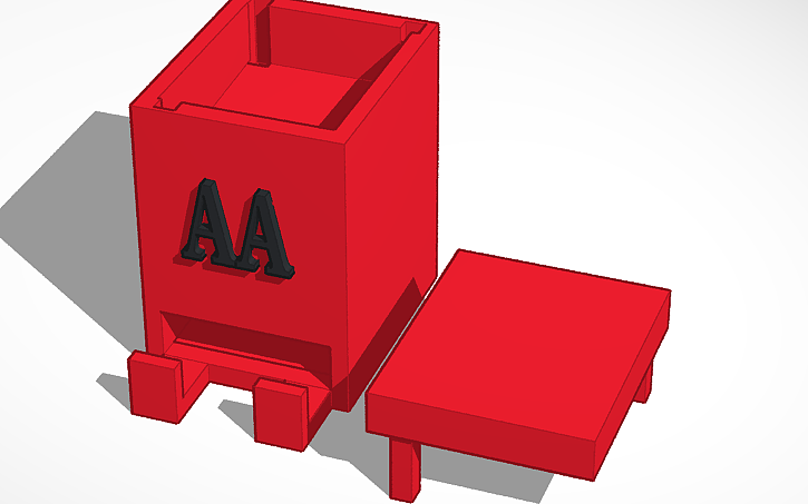 3D design AA container fixed | Tinkercad