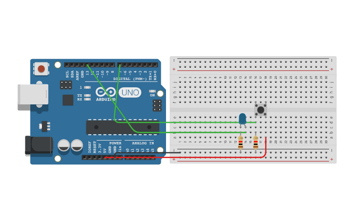 Circuit design Copy of Encender y Apagar Led Con Boton - Tinkercad Circuit design Copy of Encender y Apagar Led Con Boton - Tinkercad