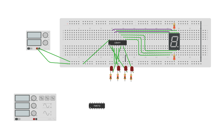 Circuit design Contador | Tinkercad