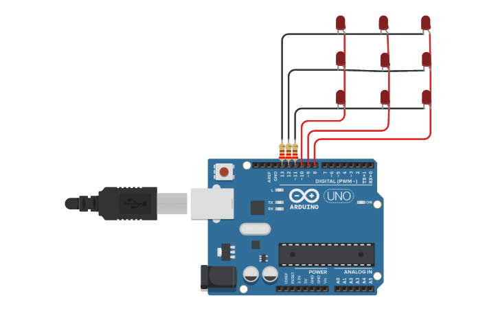 Circuit design led display - Tinkercad