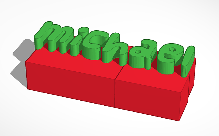 3D design name tag - Tinkercad