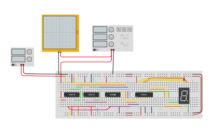 Circuit design JKFF BCD | Tinkercad
