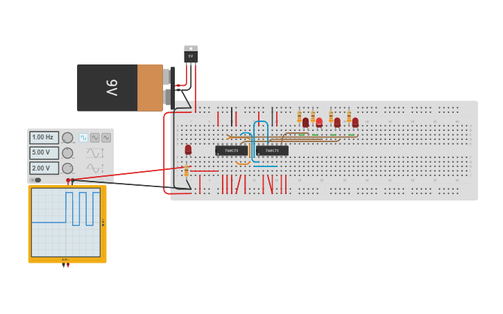 Circuit design JK flip flop | Tinkercad