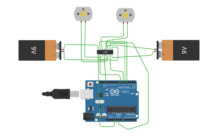 Circuit Design Motor Rotation Tinkercad