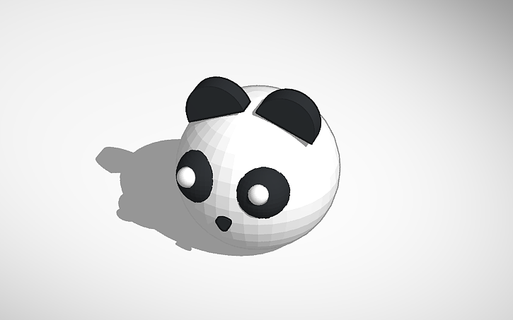 3D design panda head - Tinkercad