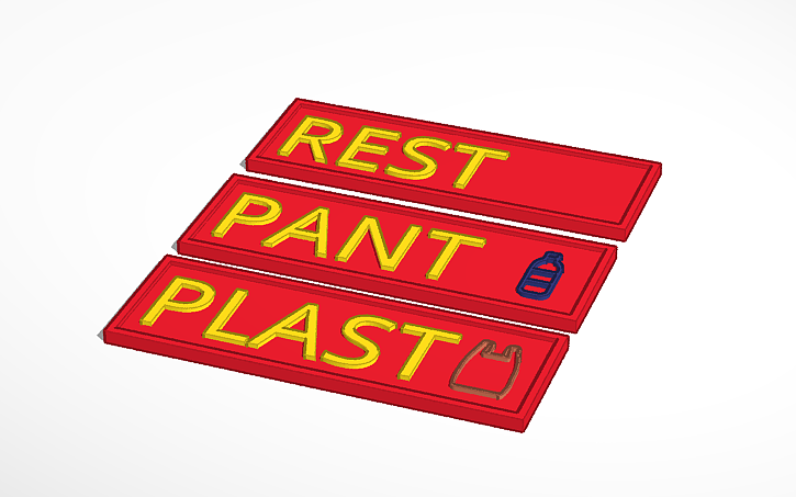 3D design Sortering søppel - Tinkercad