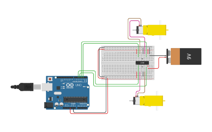 Circuit design L293D Motor- Arduino | Tinkercad