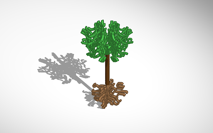 3D design Tree with root system - Tinkercad
