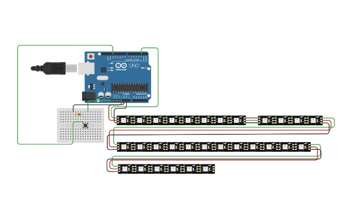 Circuit design Copy of LED STRIP | Tinkercad