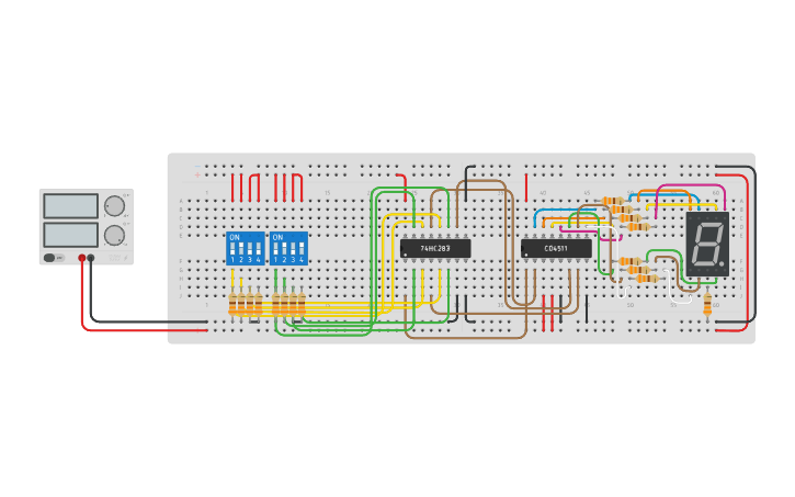 Circuit Design Sumador 4 Bits Tinkercad