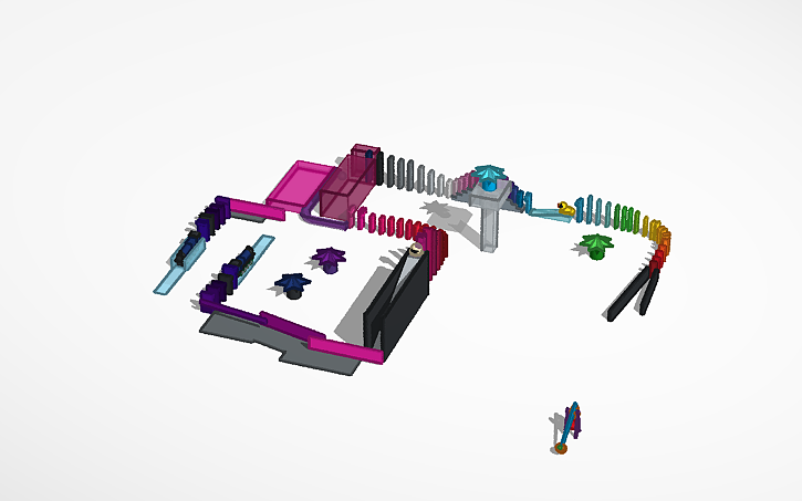 3D design Rube Goldberg Machine 2 - Tinkercad