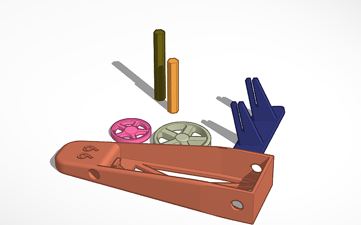 3D design rubber band car - Tinkercad