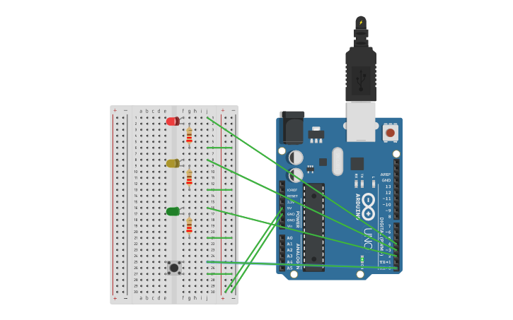 Circuit design Stoplight | Tinkercad
