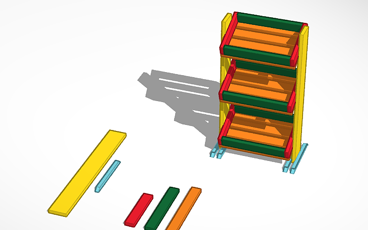 3D design Wodden Vegetable Rack V1.0 - Tinkercad