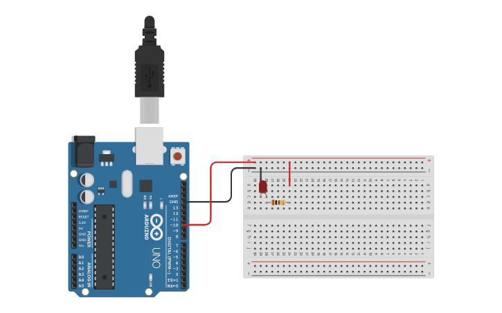 Circuit design LED Flasher - Tinkercad