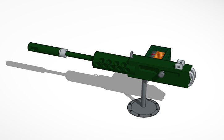 3D design WWII browning machine gun - Tinkercad