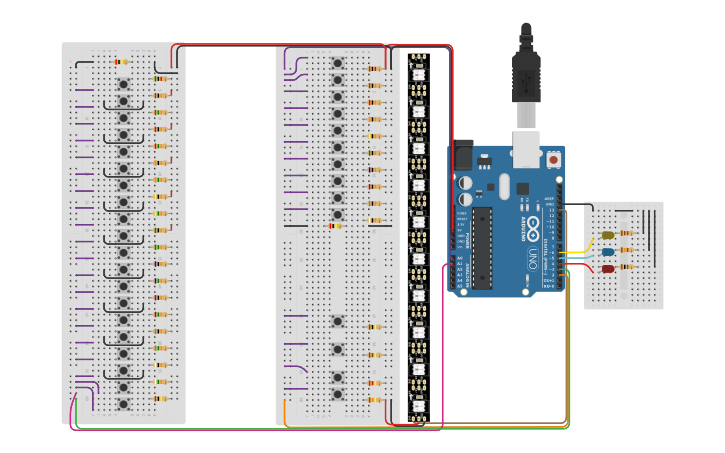 Circuit design Simulador de elevador com arduino | Tinkercad