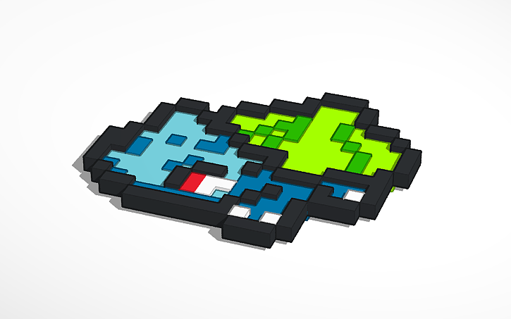 3D design Bulbasaur Pixel Art | Tinkercad