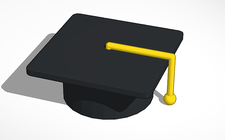 3D design Graduation Cap - Tinkercad