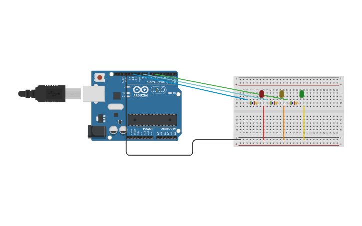 Circuit design Task 6 Traffic Lights - Tinkercad
