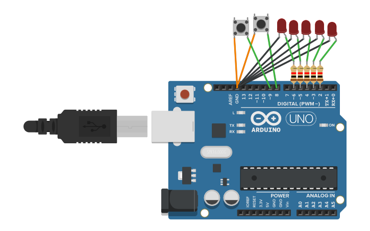 Circuit design Ej. 7 de TI - Tinkercad