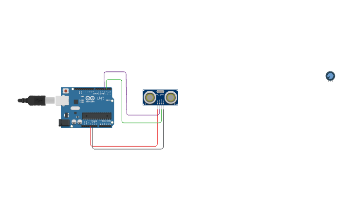 Circuit design Interfacing Ultrasonic Sensor - Tinkercad Circuit design Interfacing Ultrasonic Sensor - Tinkercad