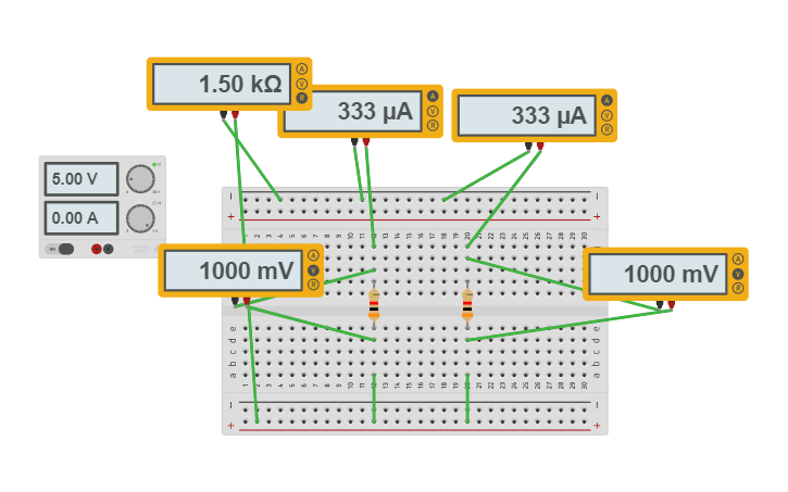 Circuit Design Ch 3 Same Resistor Tinkercad
