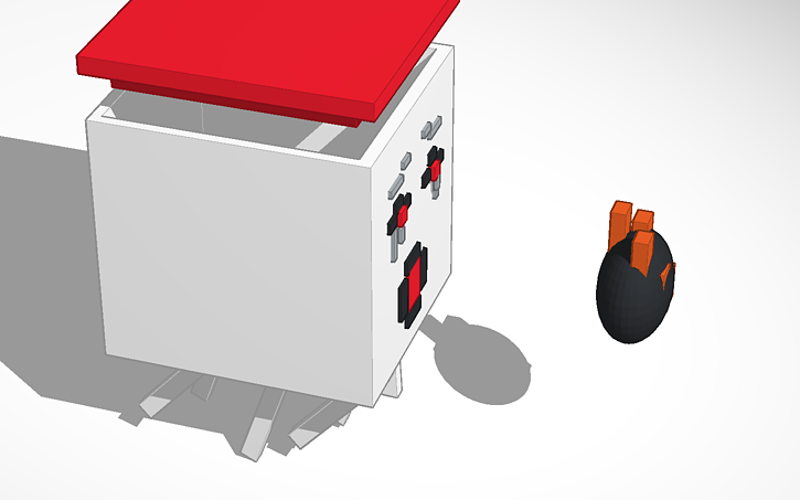 3D design ghast+fireball (no face pattern) | Tinkercad