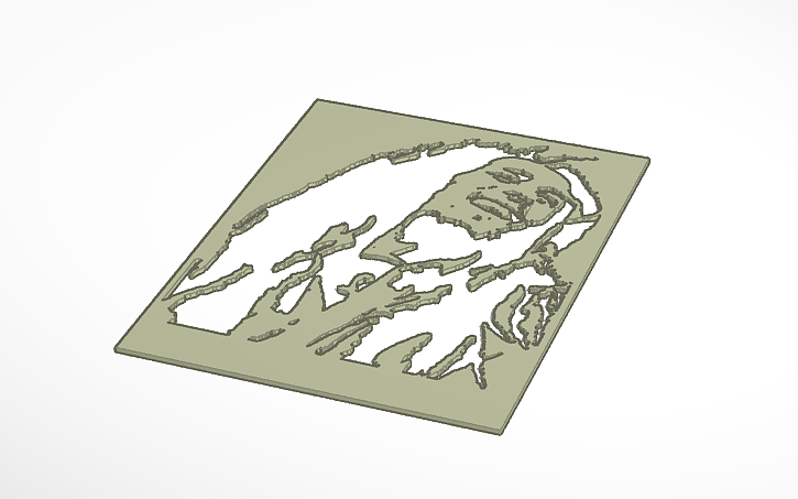 3D design bob marley paint stencil - Tinkercad