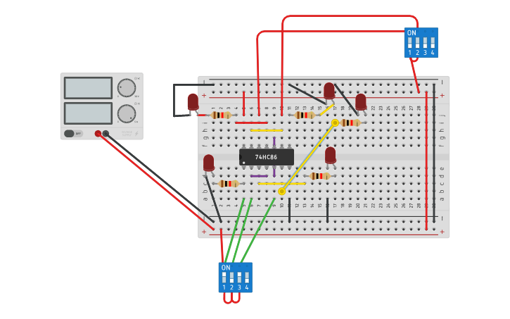 Circuit Design 5 Bit Binary To Gray Convertor Tinkercad