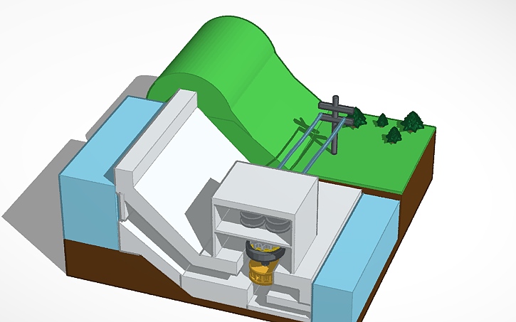 3D design Hydroelectric Powerplant Jirah Nicole Gonzales - Tinkercad