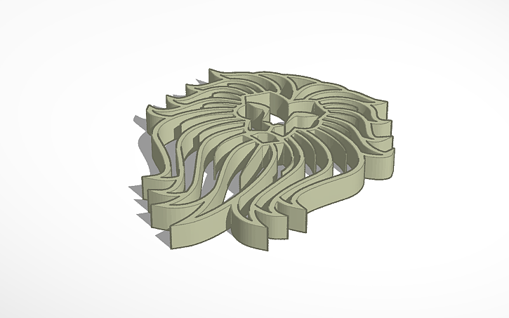 3D design lion face - Tinkercad
