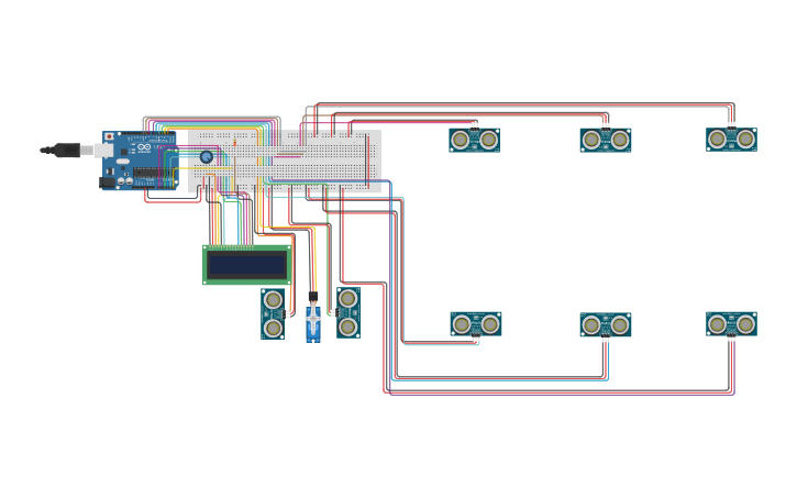 Circuit design Smart Parking System - Tinkercad