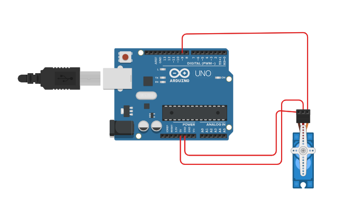 Circuit design servo arduino | Tinkercad