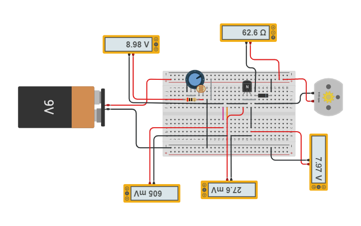 Circuit Design Practica 2 Fotoresistencia Tinkercad