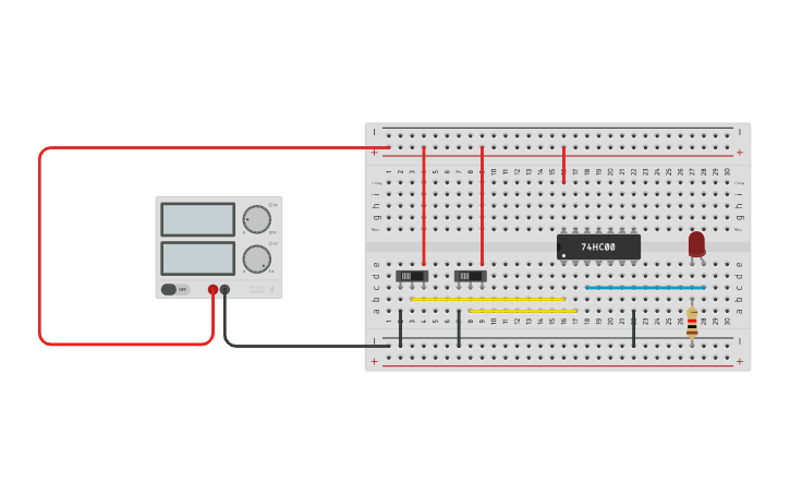 Circuit design NAND GATE | Tinkercad