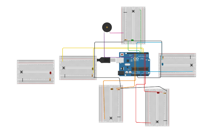 Circuit design *finalized* Simon Says Game (1B) - Tinkercad