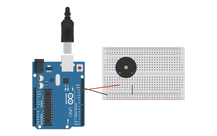Circuit design Feliz navidad con un buzzer - Tinkercad