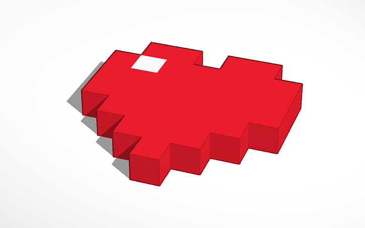 3D design Pixel heart - Tinkercad