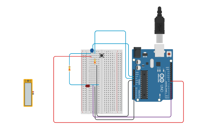 Circuit design LED ve amper metre | Tinkercad