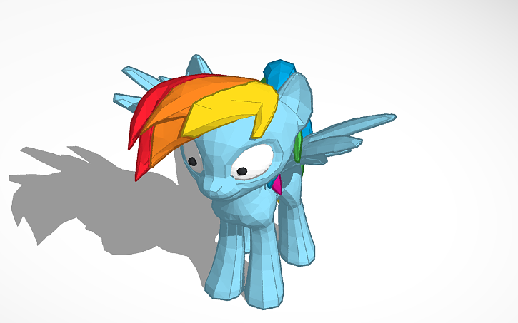 3D design Rainbow Dash 1 - Tinkercad