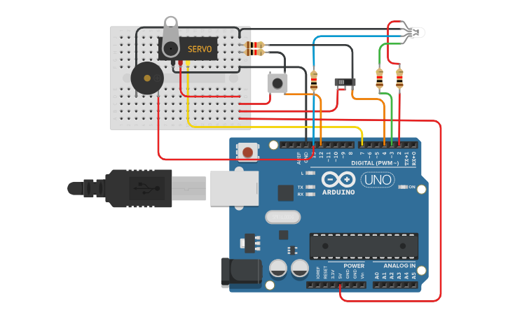Circuit design Copy of Smart Door Lock - Tinkercad