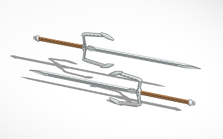 3D design A pair of Fantasy Sai - Tinkercad