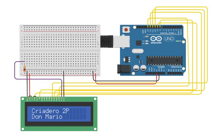 Circuit design LCD - Tinkercad