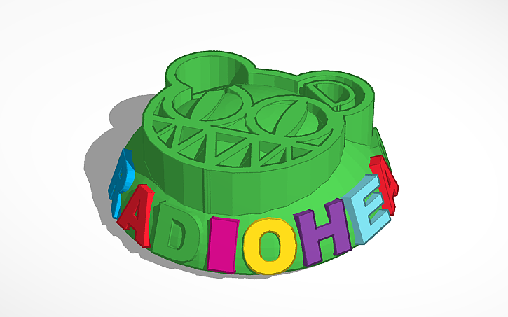 3D design Radiohead Keychain finished - Tinkercad