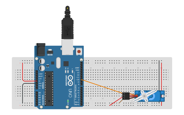Circuit design Servo 2 | Tinkercad